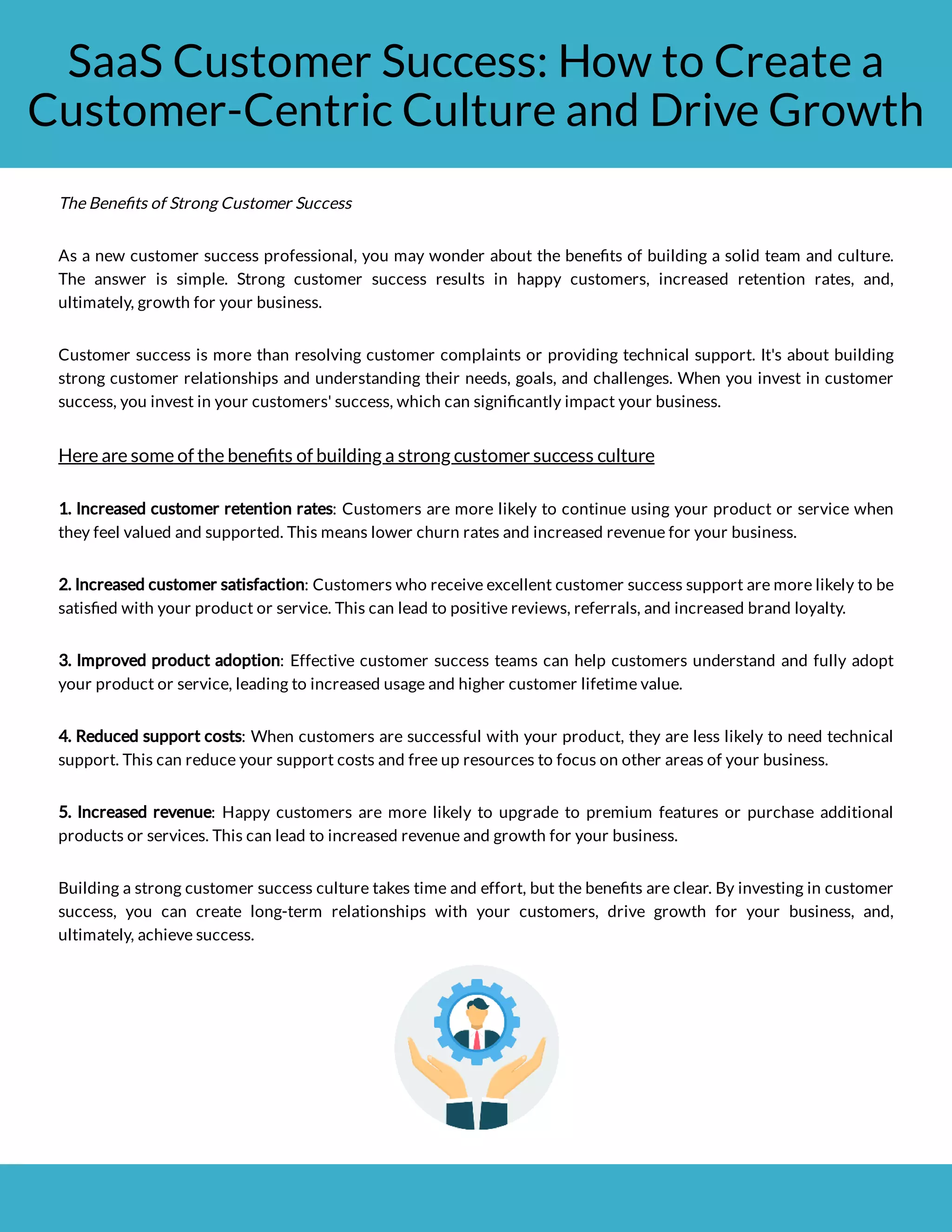 SaaS Customer Success: How to Create a Customer-Centric Culture and ...