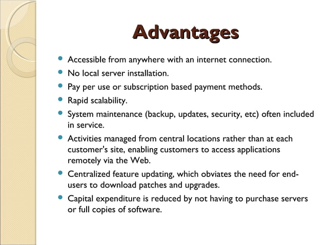 Cloud computing and Software as a Service Overview | PPT | Cloud ...