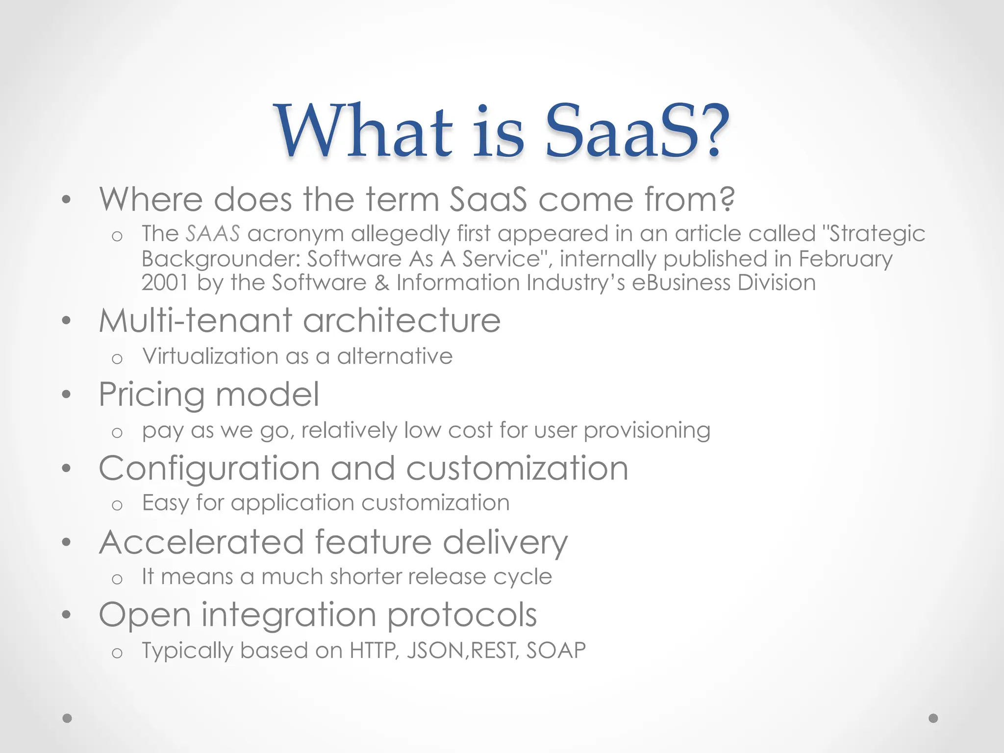 SaaS Introduction - What is SaaS Mean and Examples | PDF