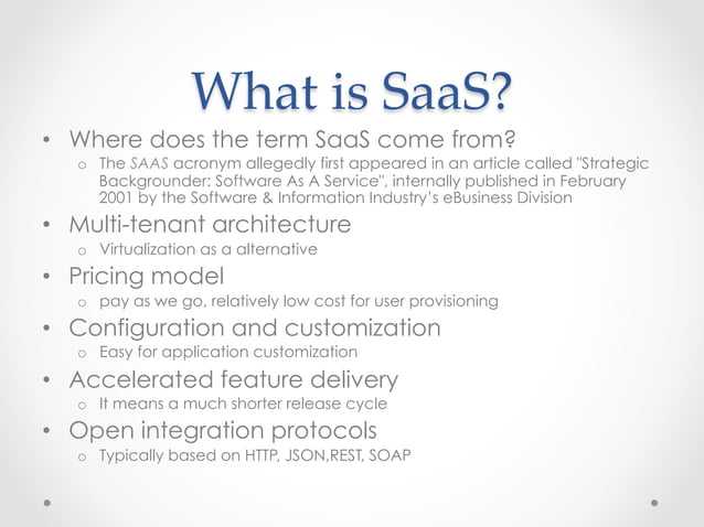 SaaS Introduction - What is SaaS Mean and Examples | PPT