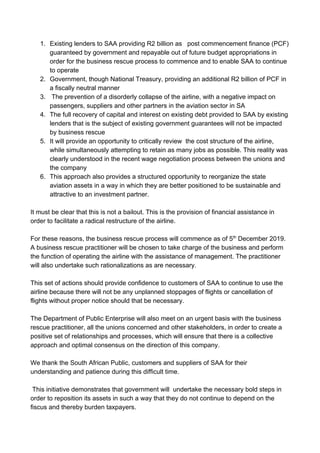 Saa statement business rescue | PDF