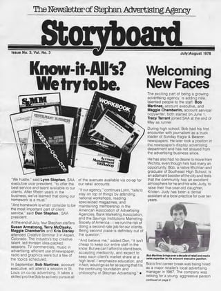 Stephan Advertising Storyboard Newsletter | PDF