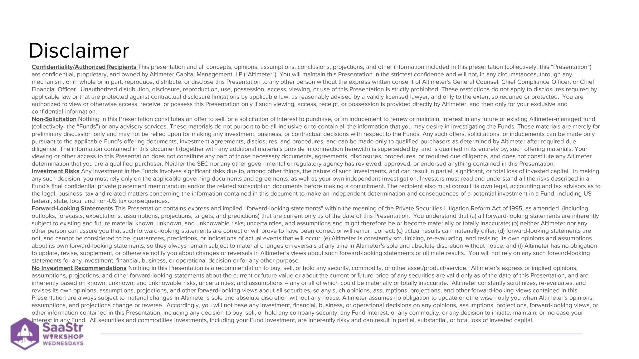 SaaStr Workshop Wednesdays: State of SaaS with Altimeter Capital | PPTX