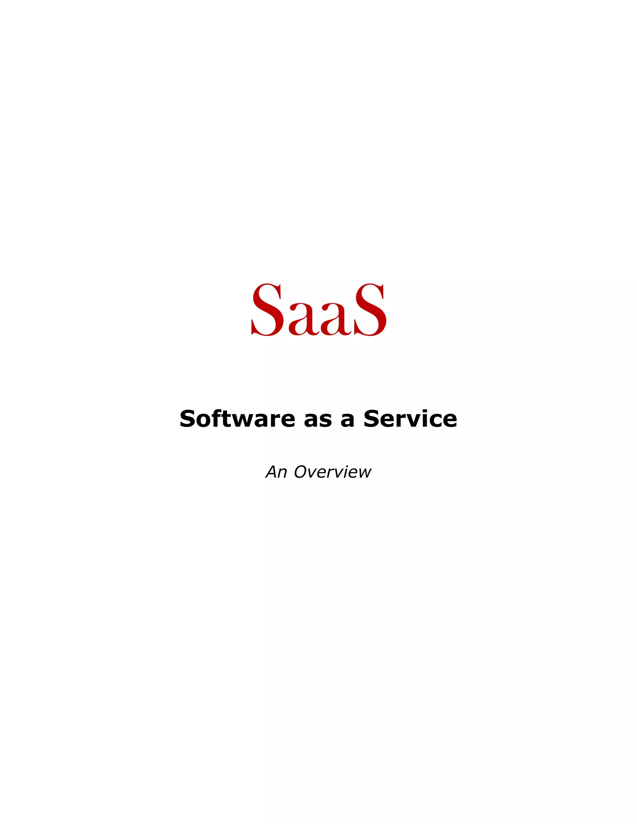 SaaS White Paper - An Overview | PDF