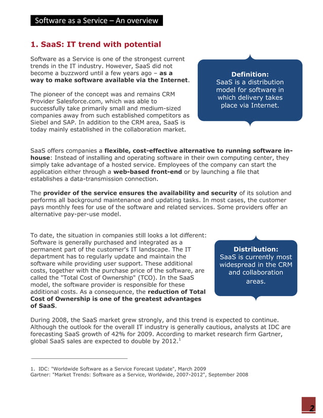 SaaS White Paper - An Overview | PDF