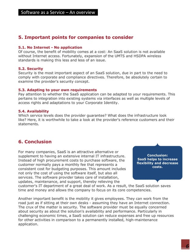 SaaS White Paper - An Overview | PDF