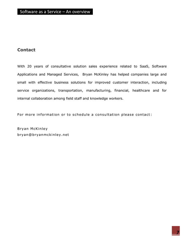 SaaS White Paper - An Overview | PDF