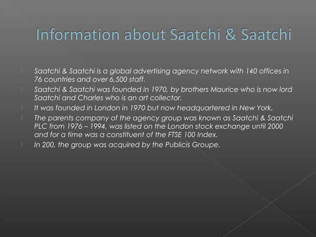 Saatchi & saatchi | PPT