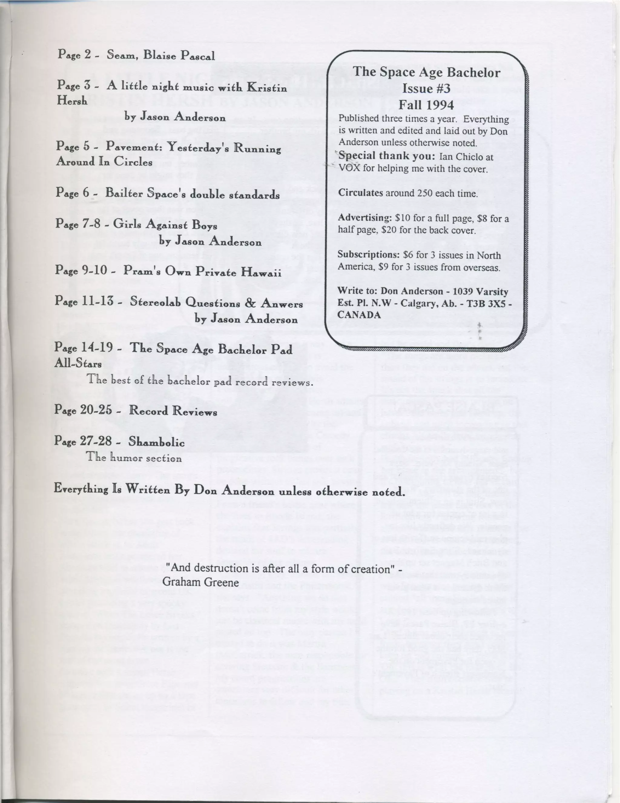 Space Age Bachelor - Issue #3 - 1994 September | PDF