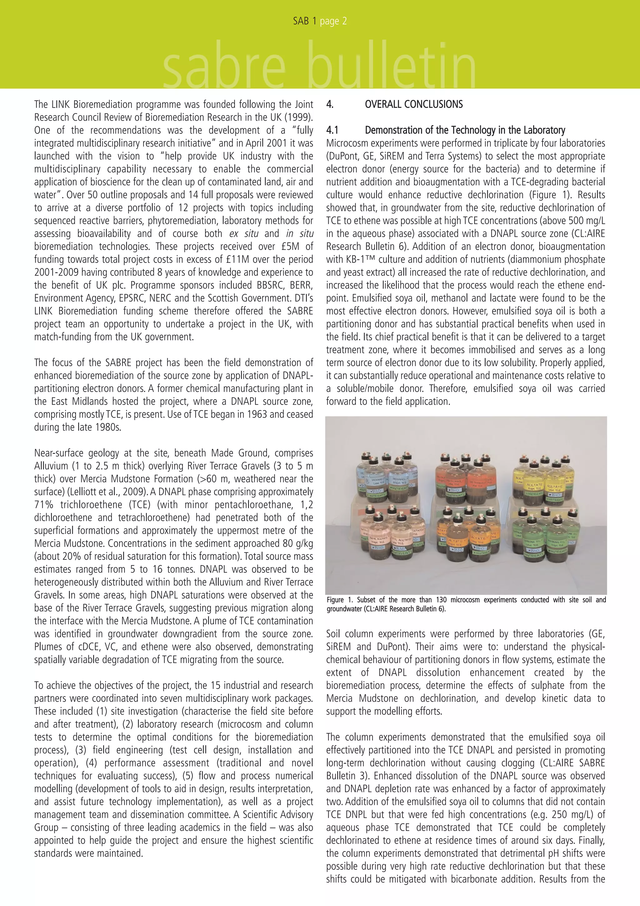 Project SABRE (Source Area BioRemediation) – an Overview | PDF