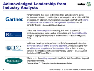 Saba Corporate Profile Brief | PPT