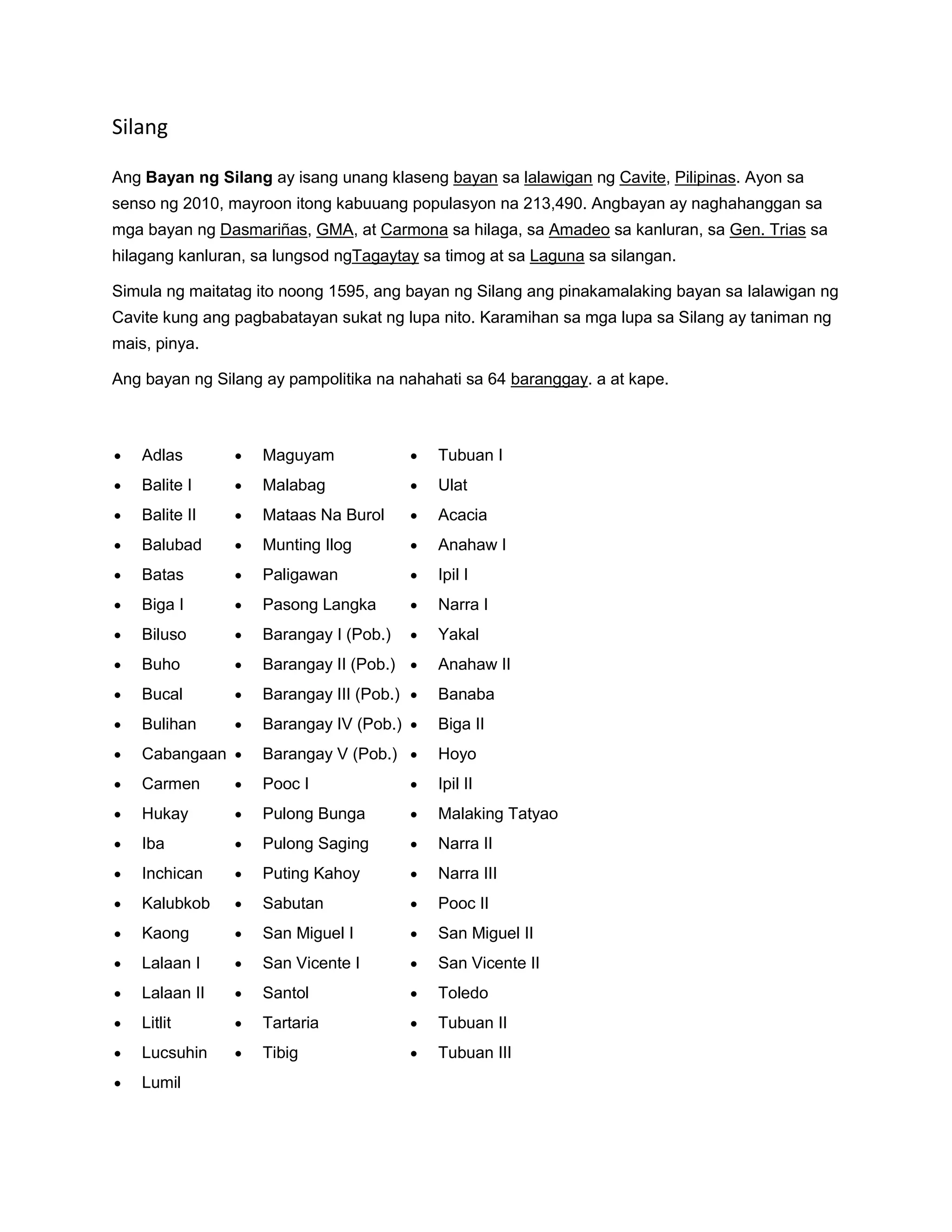 Kasaysayan ng Kabite at mga munisipalidad | DOCX
