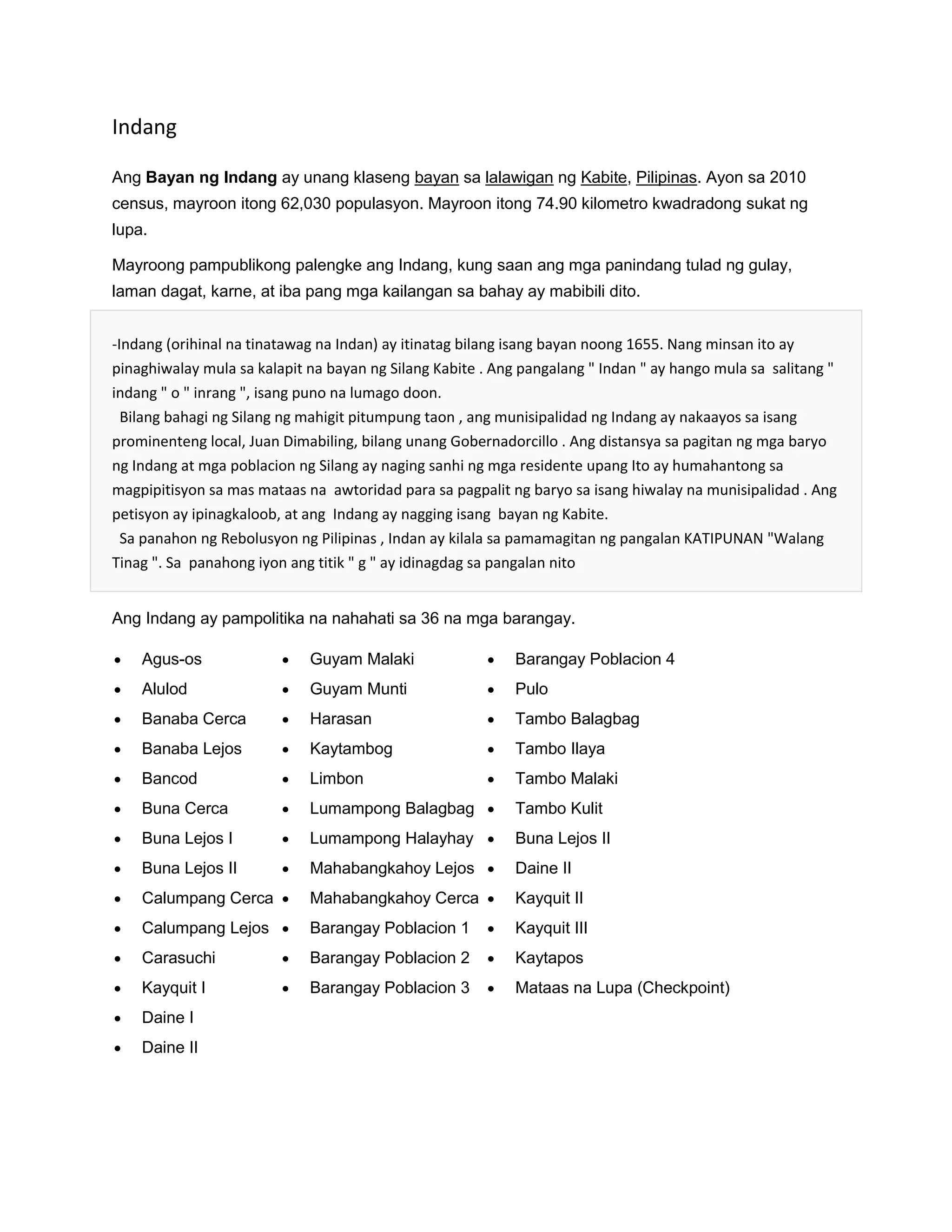 Kasaysayan ng Kabite at mga munisipalidad | DOCX