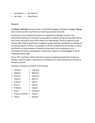 Kasaysayan ng Kabite at mga munisipalidad | DOCX