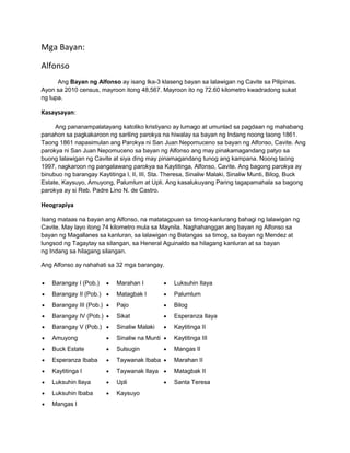 Kasaysayan ng Kabite at mga munisipalidad | DOCX