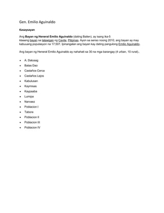 Kasaysayan ng Kabite at mga munisipalidad | DOCX