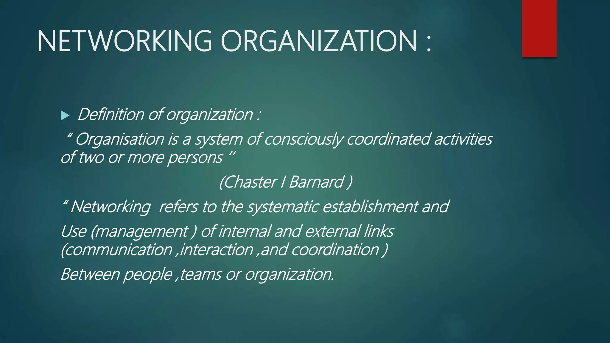 Networking organization | PPTX