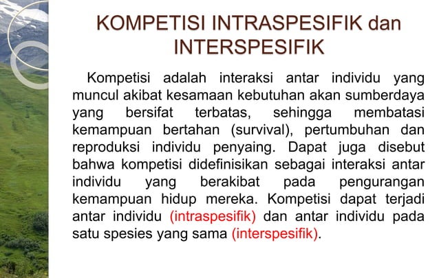 Sabana, danau, kompetisi intraspesifik dan interspesifik | PPT