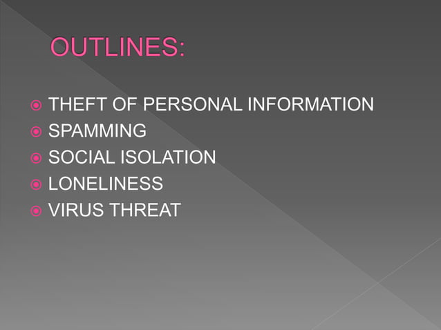 Disadvantages OF INTERNET | PPTX