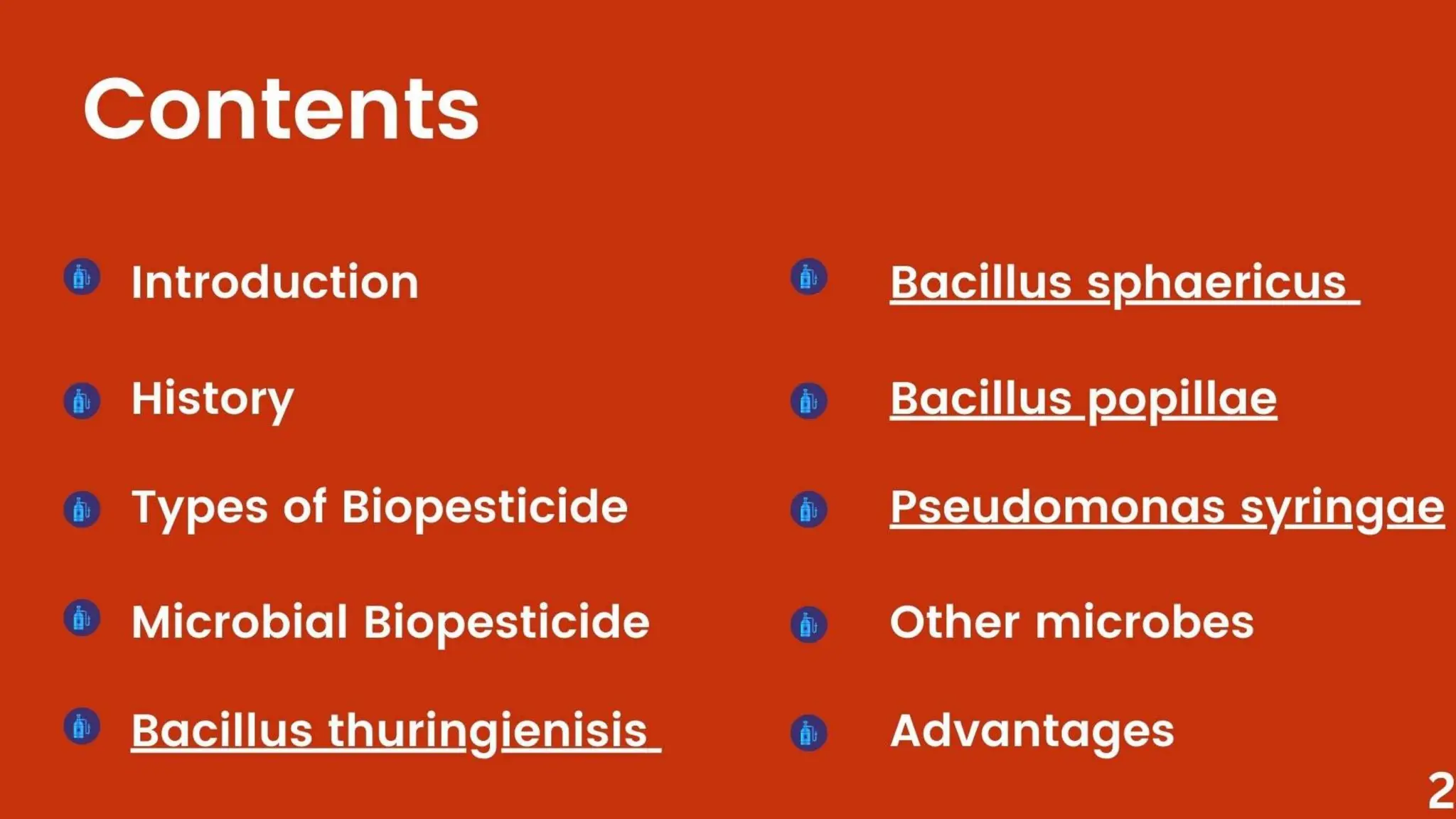MICROBIAL BIOPESTICIDES AND TYPES (Bacillus thuringienisis , Bacillus ...