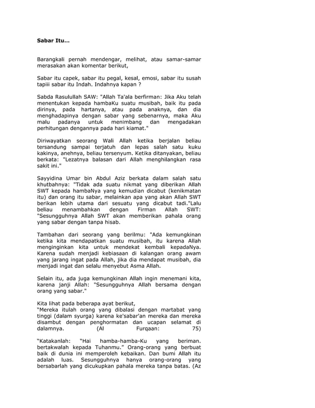 Sabar itu... | DOCX