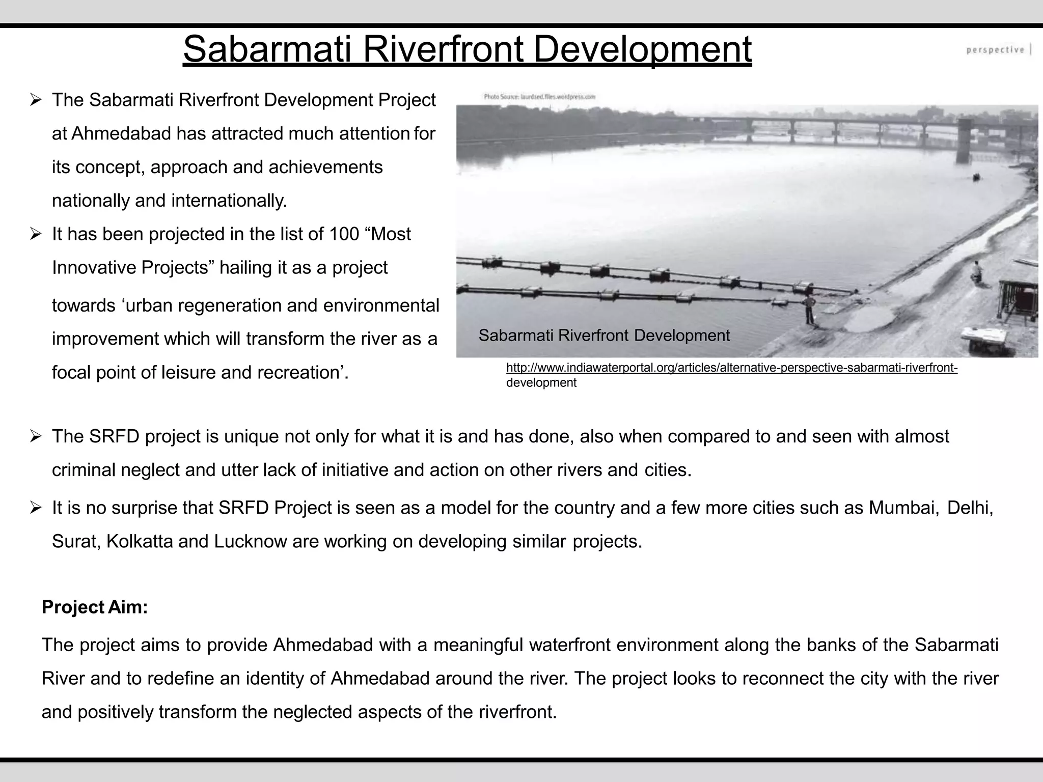 Sabarmati riverfront development | PPTX