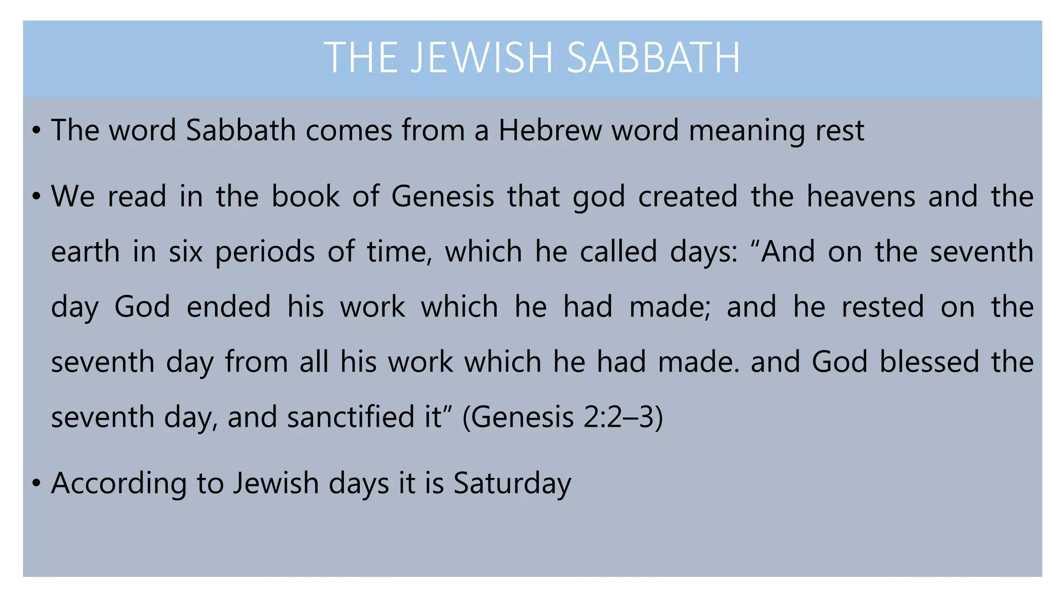 The Sabbath | PPTX