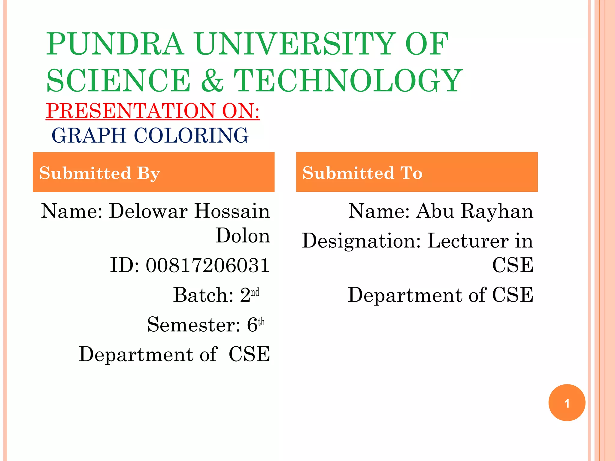 Graph coloring | PPT