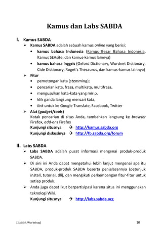 SABDA Workshop | PDF