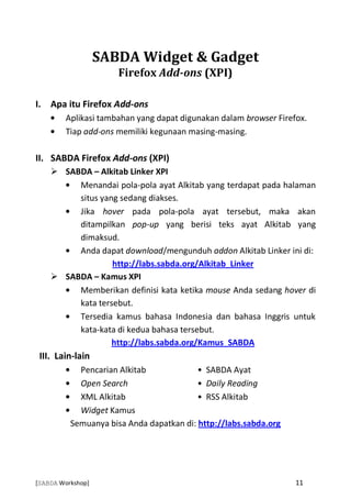 SABDA Workshop | PDF