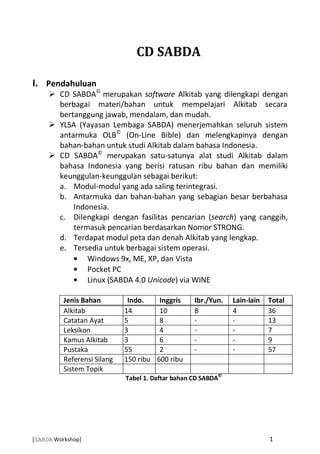 SABDA Workshop | PDF