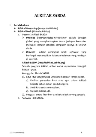 SABDA Workshop | PDF