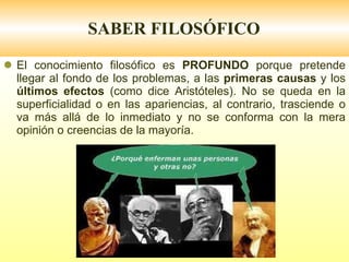 Saber cotidiano y saber filosófico | PPT