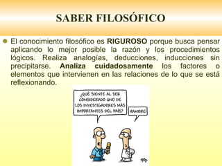 Saber cotidiano y saber filosófico | PPT