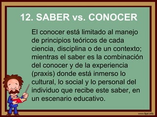 Saberes pedagogicos | PPT