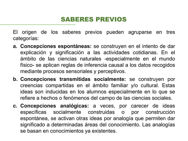 Saberes previos