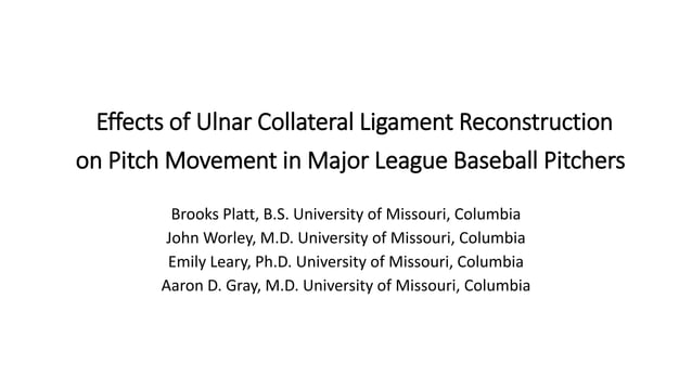 Effects of Ulnar Collateral Ligament Reconstruction on Pitch Movement ...