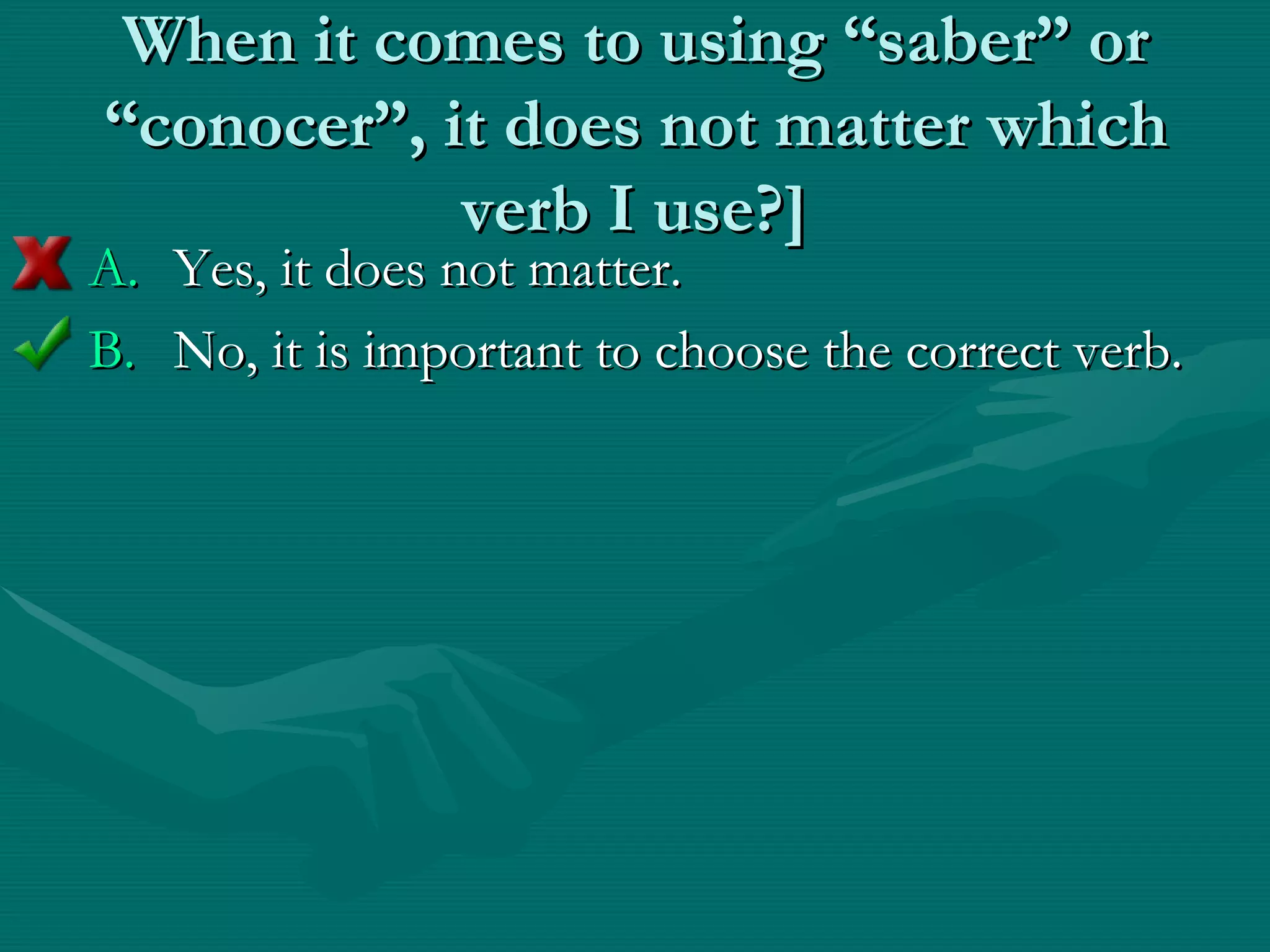 Saber Versus Conocer | PPT