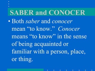 Saber vs conocer | PPTX