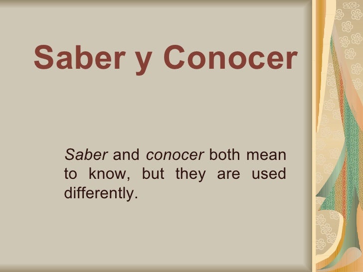 Ppt Saber Vs Conocer Powerpoint Presentation Free