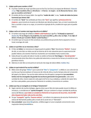 Sabes estas cosas de la biblia | DOCX