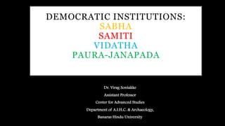 Sabha, Samiti, Vidath and Paur Janapada | PDF