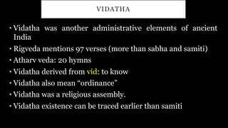 Sabha, Samiti, Vidath and Paur Janapada | PDF