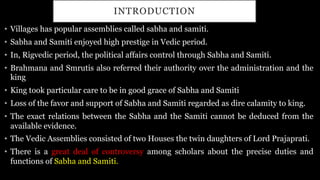 Sabha, Samiti, Vidath and Paur Janapada | PDF