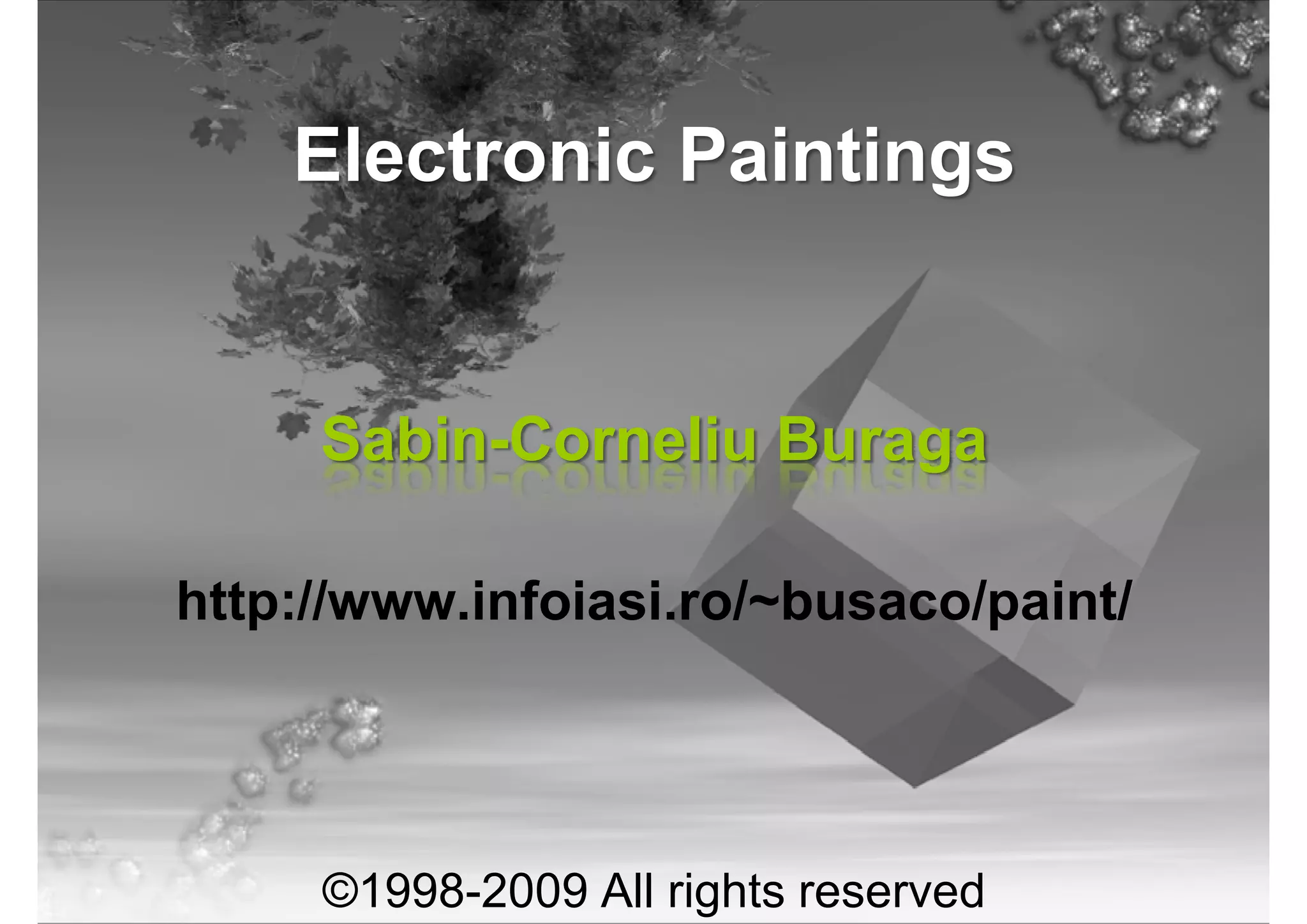 To Fake Holidays (electronic paintings) | PDF