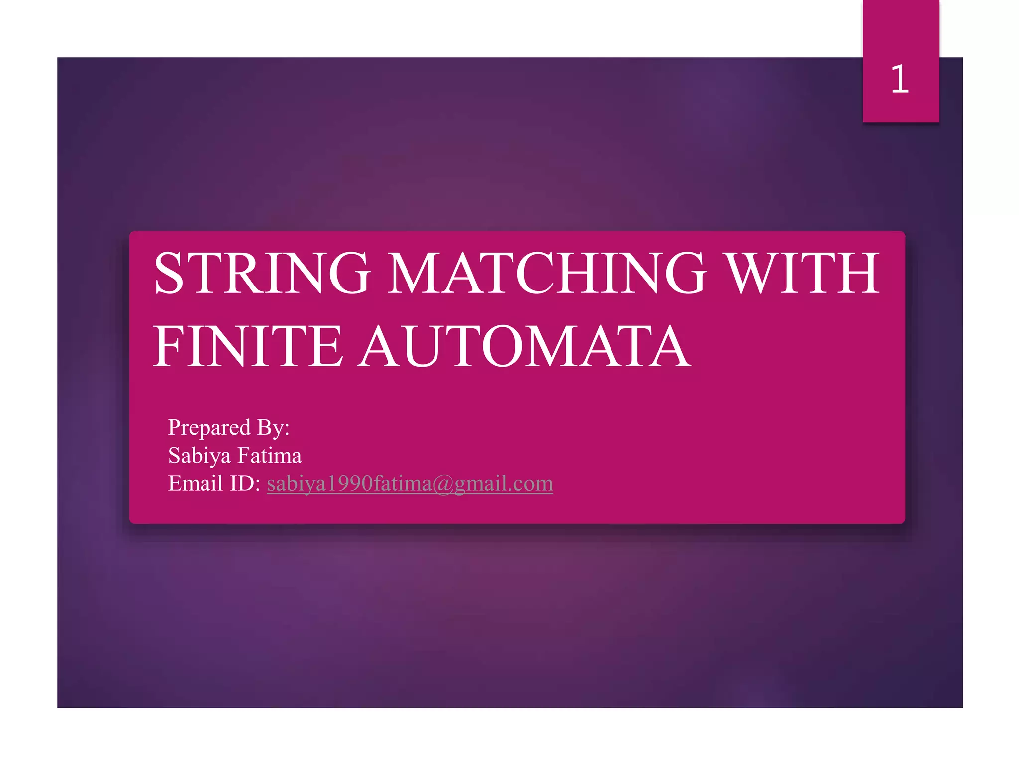 finite automata | PPTX