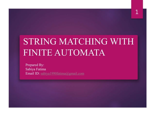 finite automata | PPTX