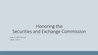 History and Role of the Securities and Exchange Commission | PPT