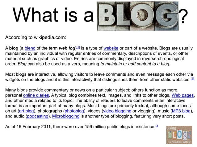 Blogging 101 for Student Affairs | PPTX | Internet for Beginners | Internet