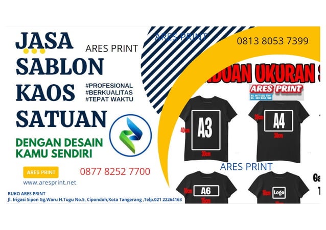 TEMPAT-SABLON-KAOS-KOTA-TANGERANG-ARES-PRINT | PDF